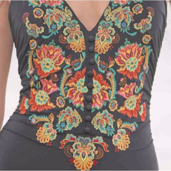 Sundance | Swim | Kanda Floral Swimsuit Black With Gorgeous Embroidery ...